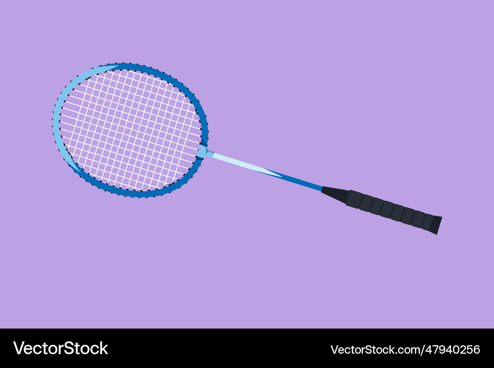 Cartoon flat style drawing badminton racket logo Vector Image