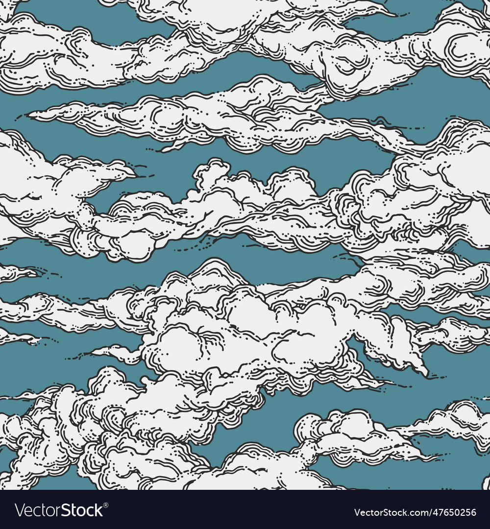 Clouds seamless pattern design Royalty Free Vector Image