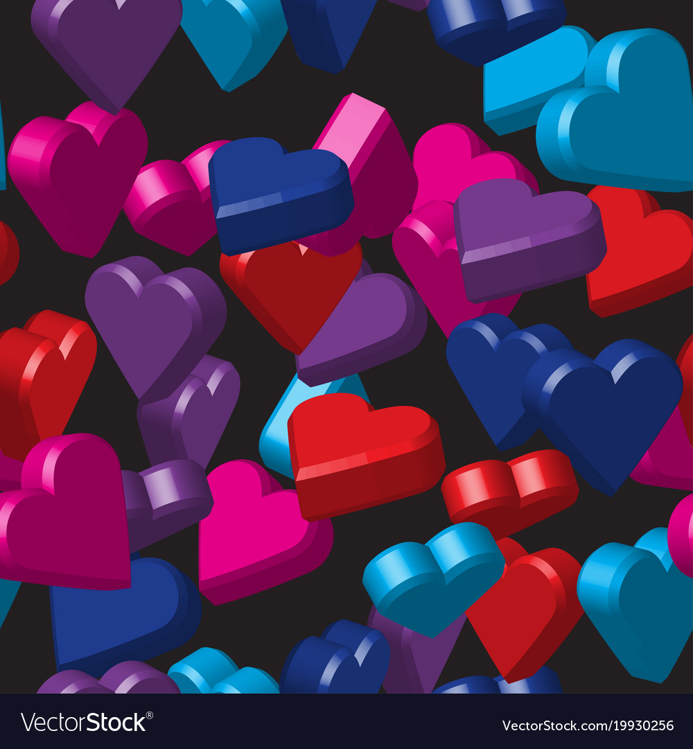 Color hearts seamless pattern Royalty Free Vector Image