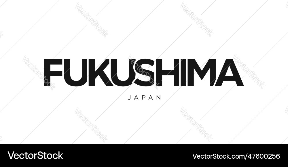Fukushima in the japan emblem design features Vector Image