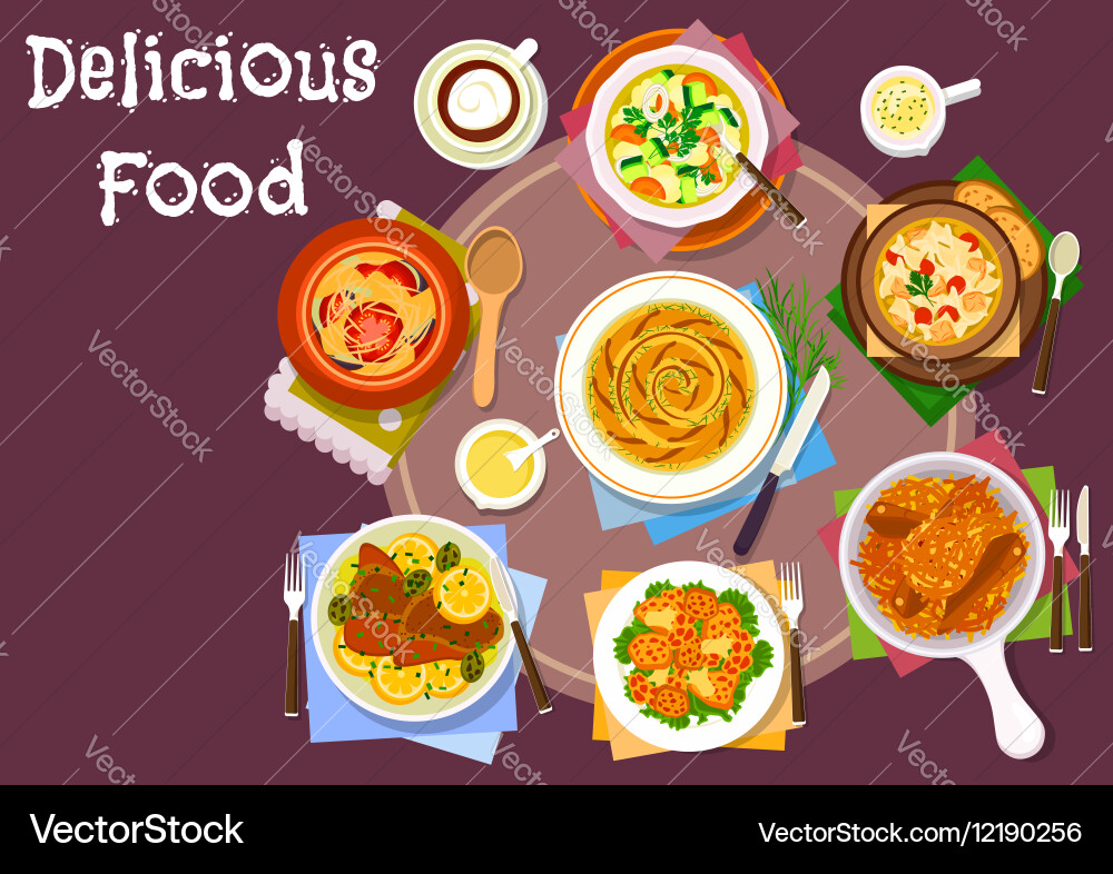Healthy ceramic pot dishes icon for menu design Vector Image