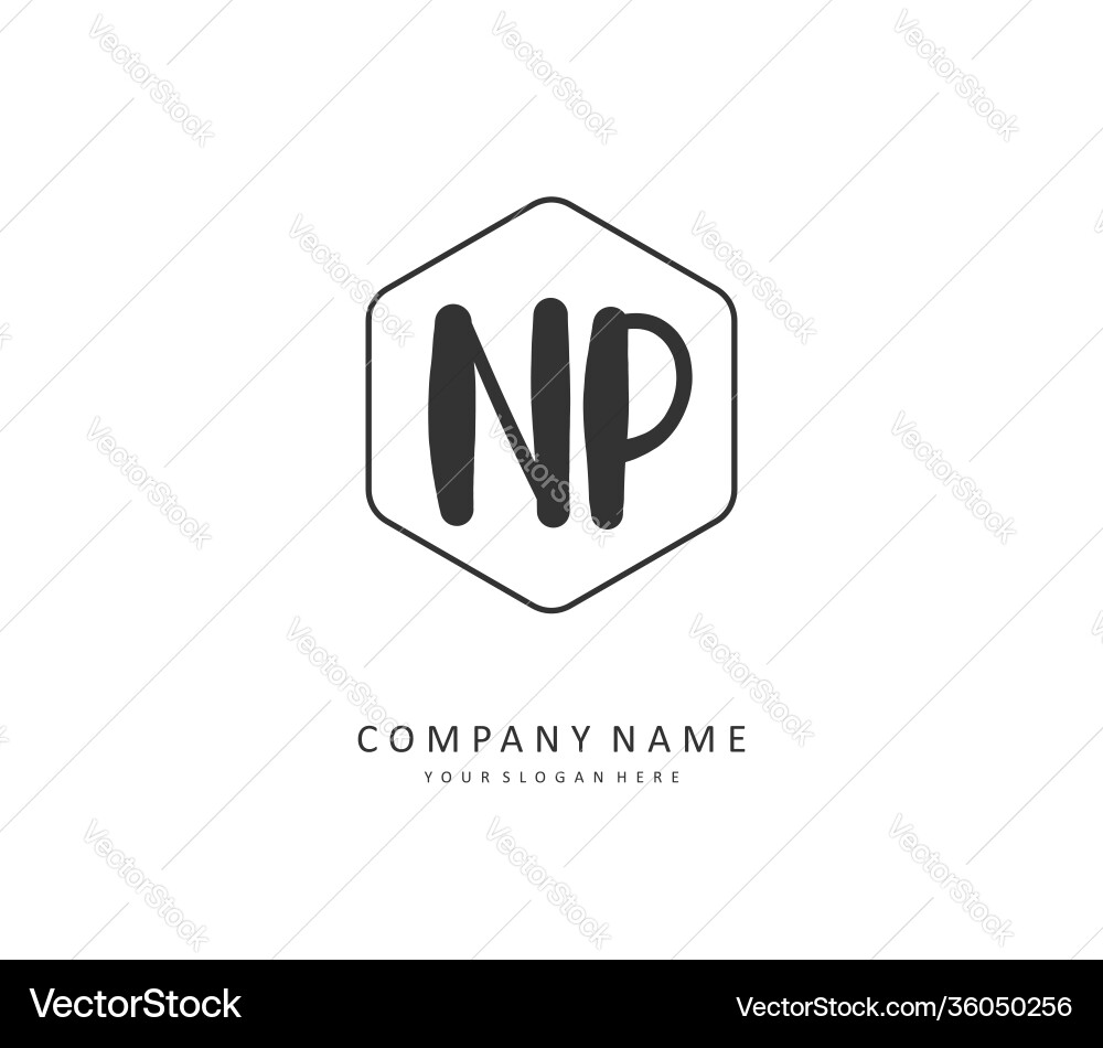 Np initial letter handwriting and signature logo Vector Image