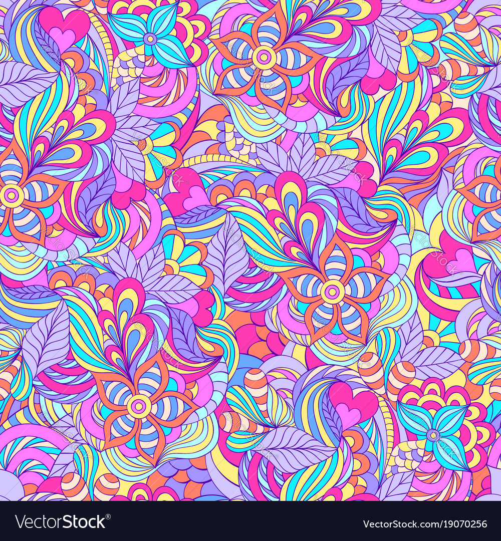 Pattern with abstract flowers Royalty Free Vector Image