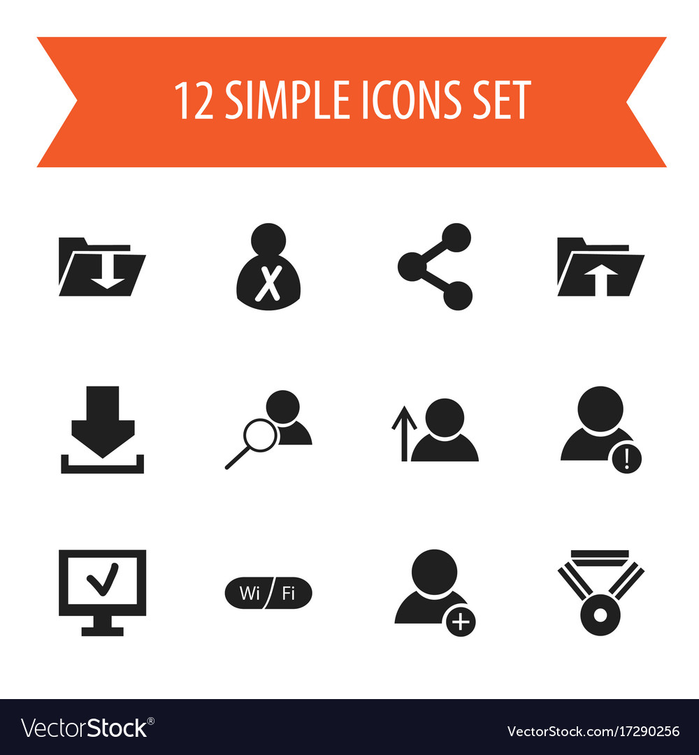 Set of 12 editable web icons includes symbols Vector Image