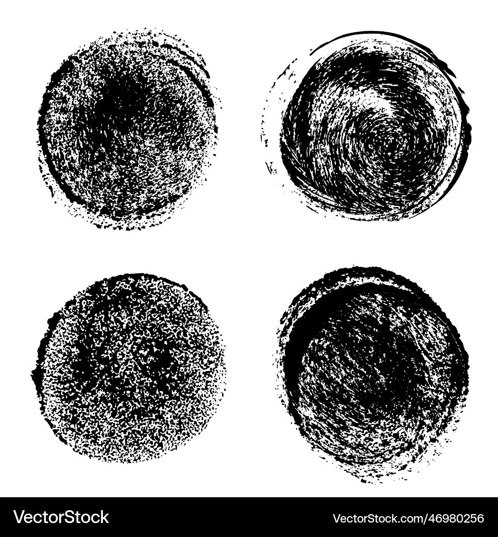 Set of black stamp texture isolated on white Vector Image