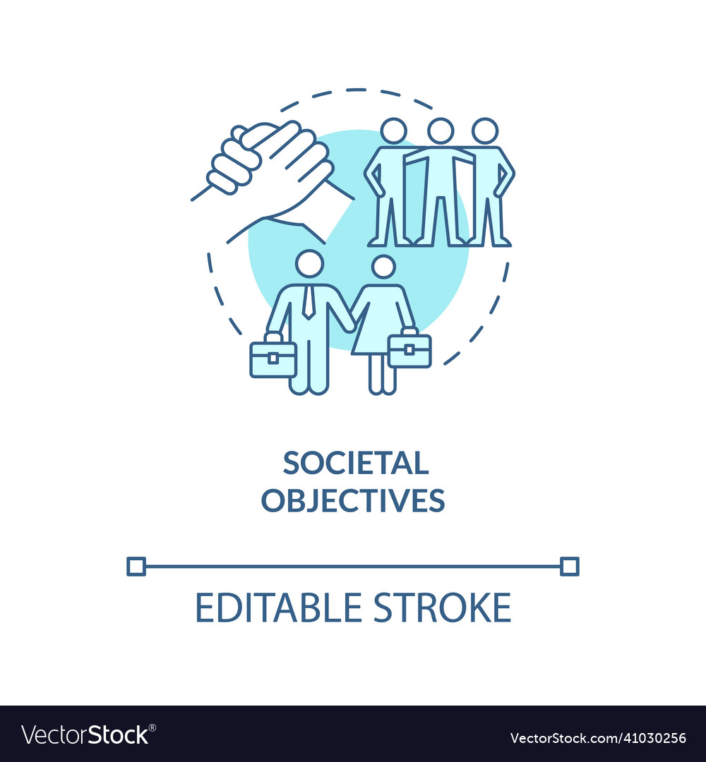 Societal objectives turquoise concept icon Vector Image Societal objectives turquoise concept icon Vector Image