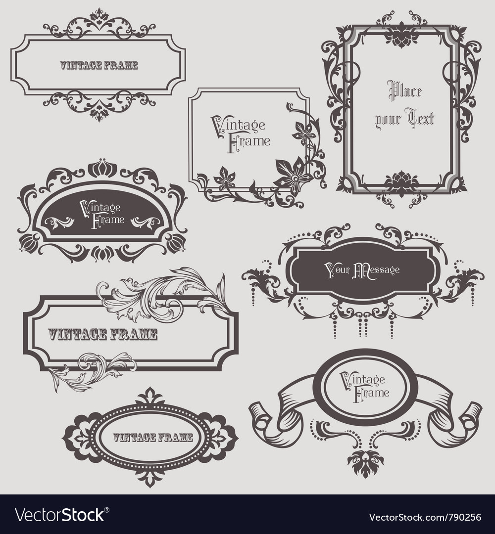 Vintage frames elements Royalty Free Vector Image