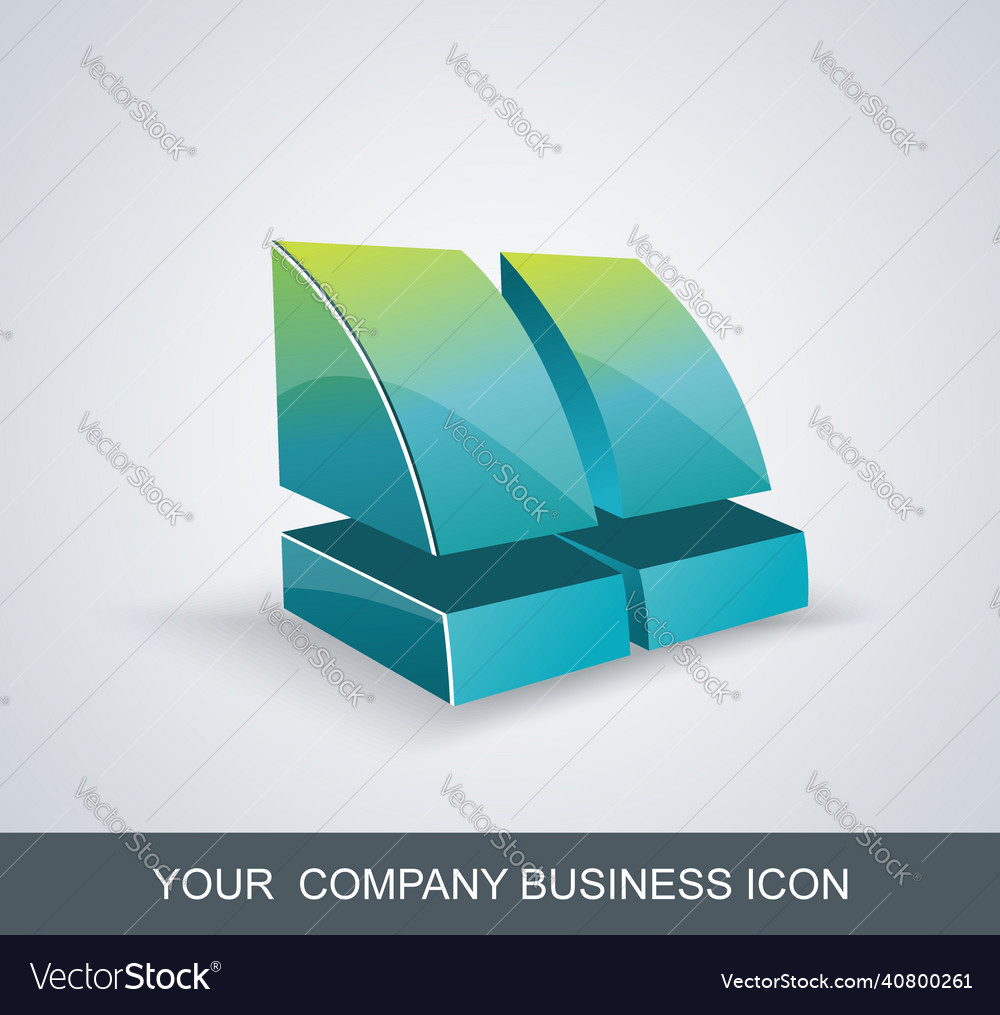 Abstract 3d symbol for your business isolated icon
