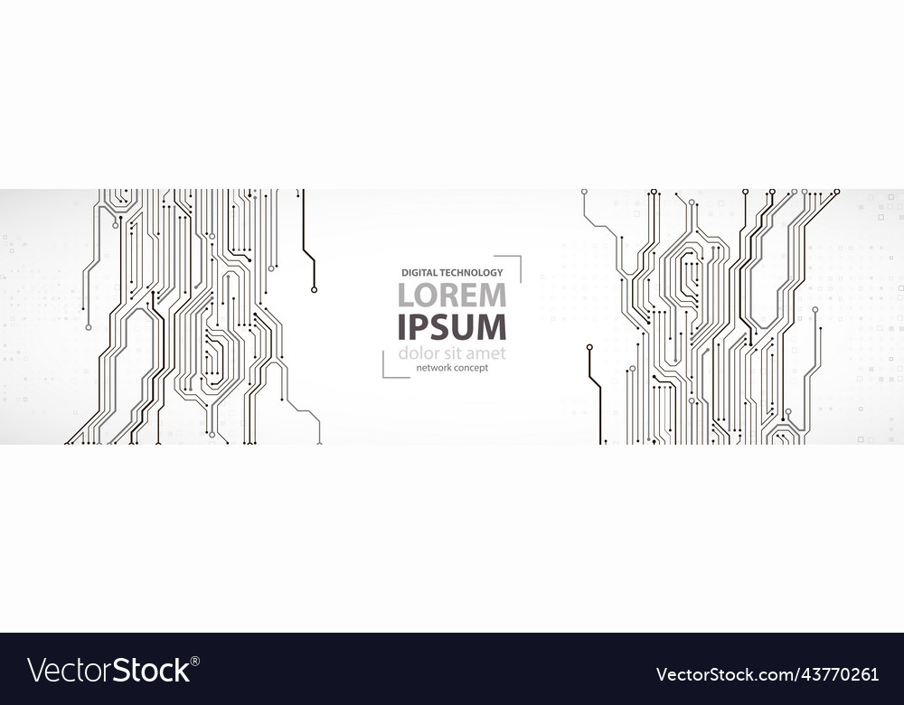 Abstract Technology Circuit Board Communication Vector Image