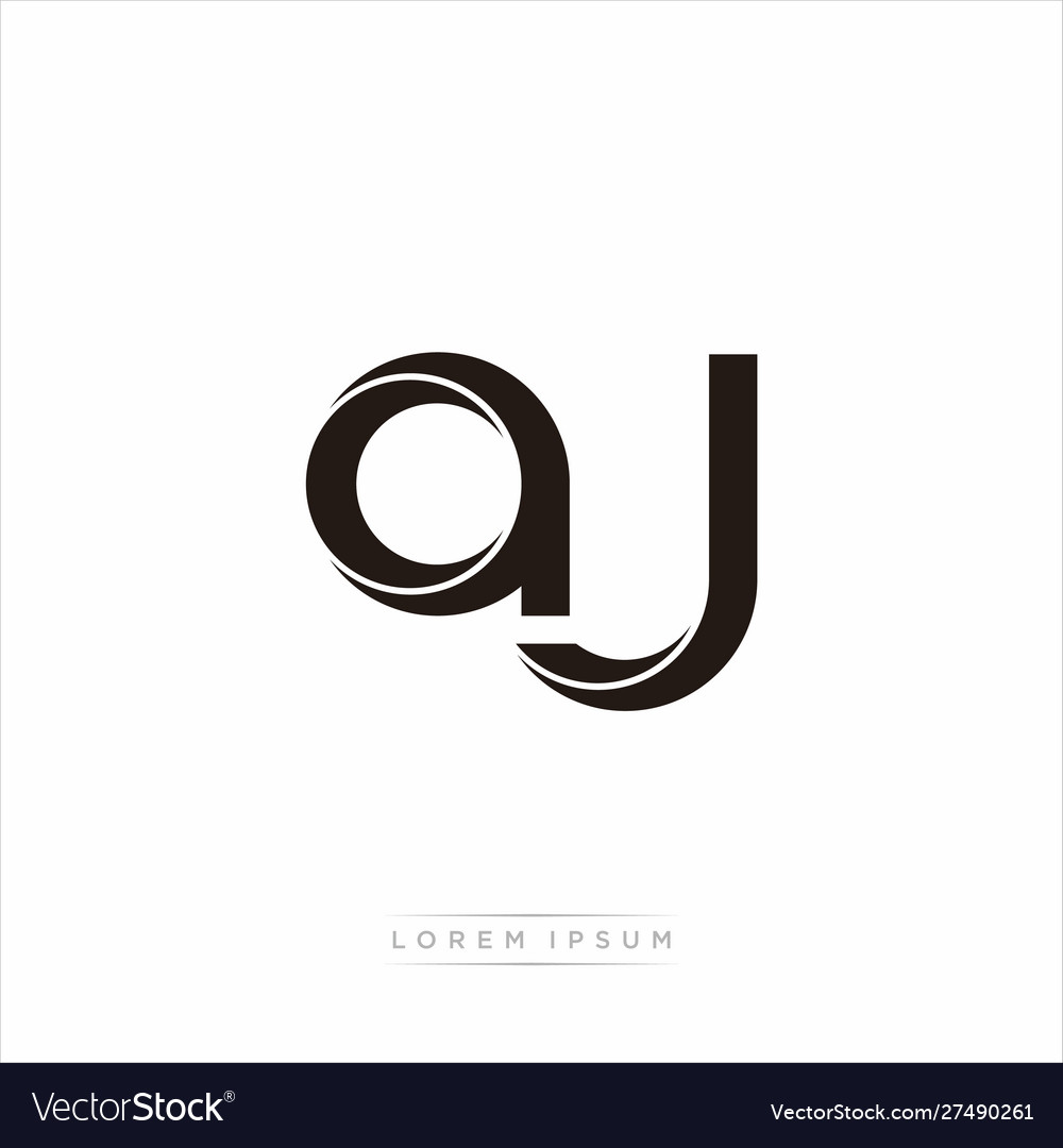 Aj initial letter split lowercase modern monogram Vector Image