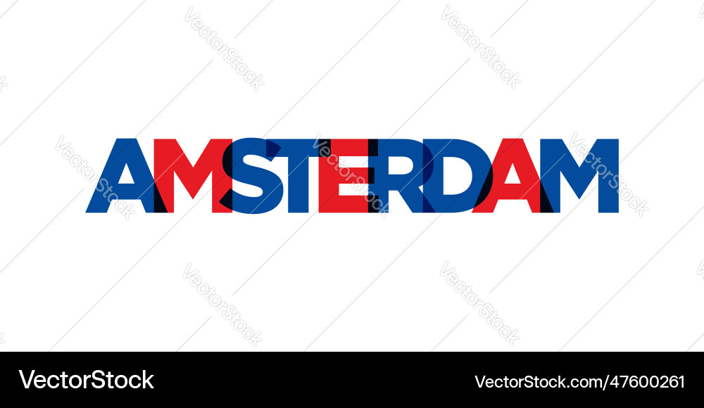 Amsterdam in the netherlands emblem the design Vector Image