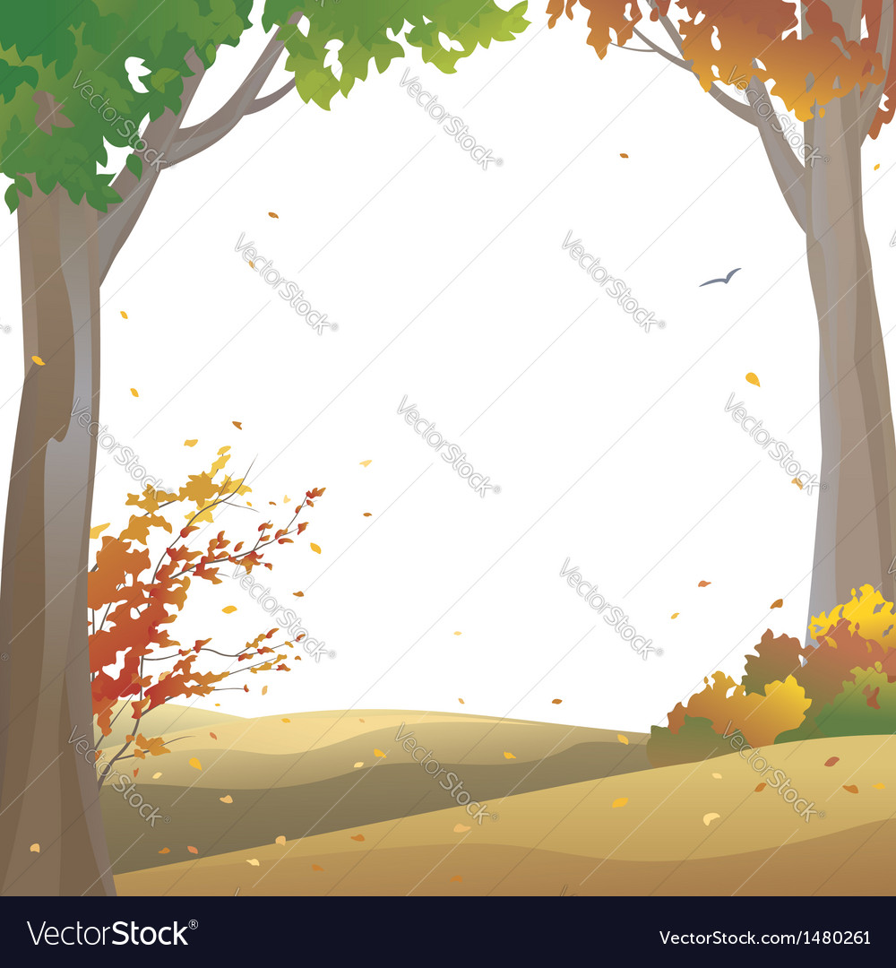 Autumn trees frame Royalty Free Vector Image - VectorStock