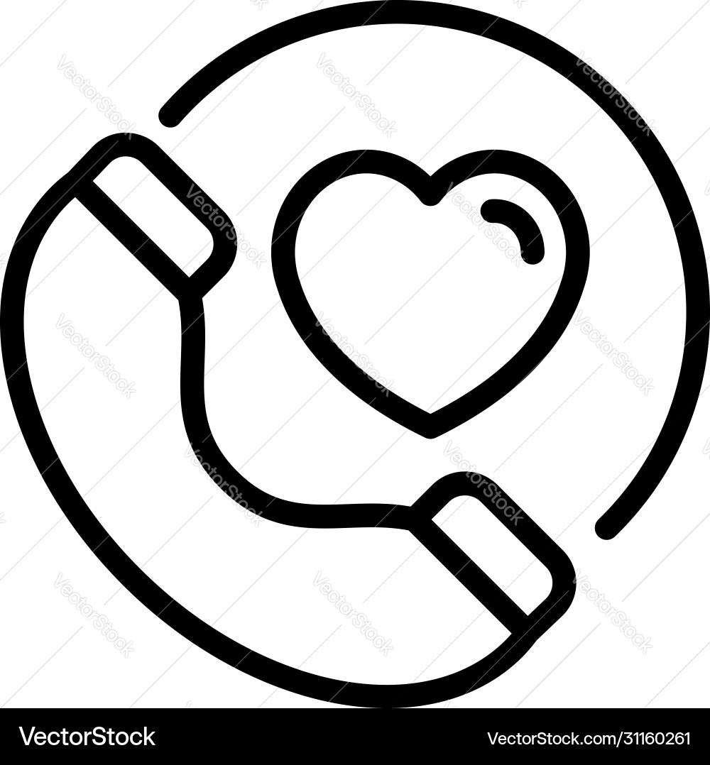 Call for medical help icon outline style Vector Image