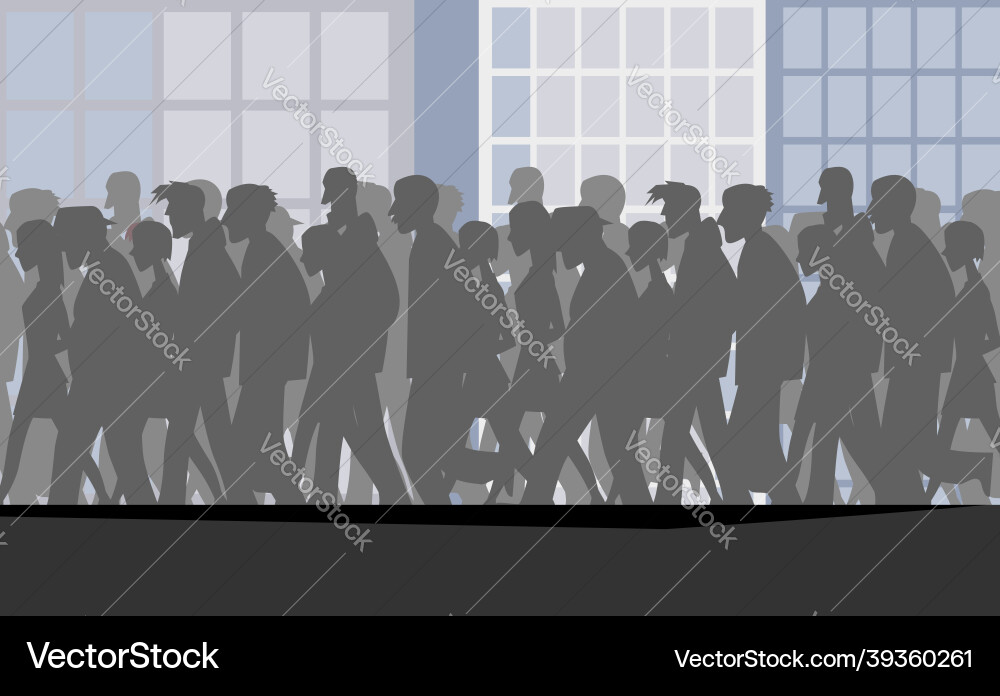 City center crowded street Royalty Free Vector Image