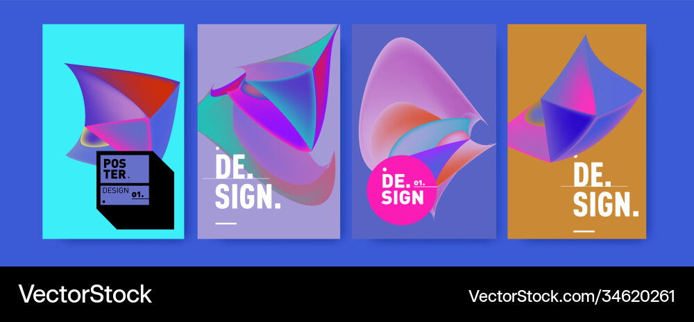 Colorful abstract liquid and fluid poster Vector Image