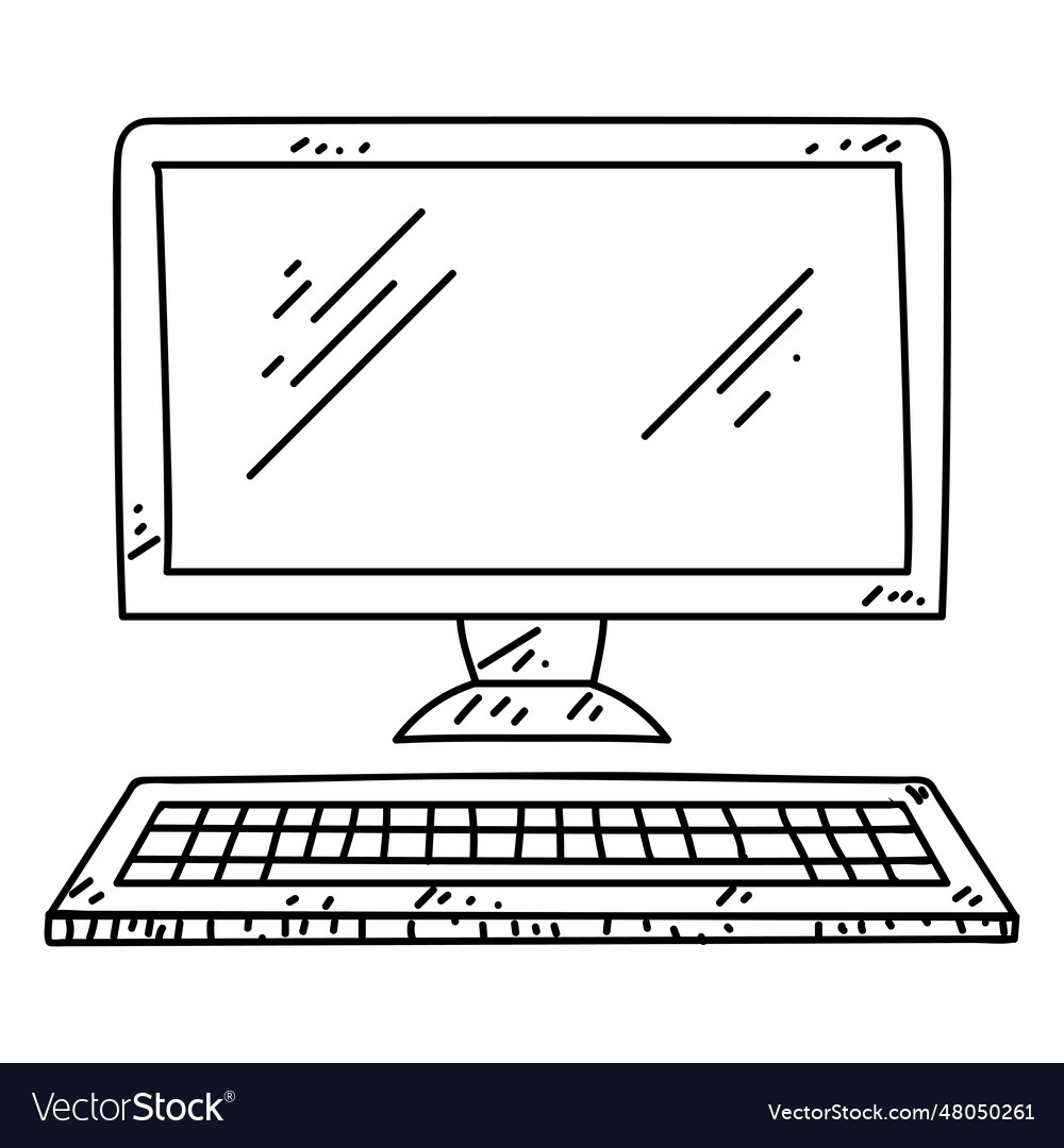 Computer sketch Royalty Free Vector Image - VectorStock
