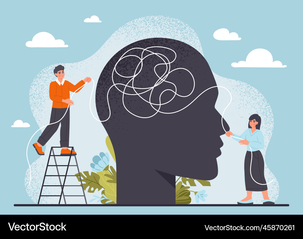Concept of psychotherapy Royalty Free Vector Image