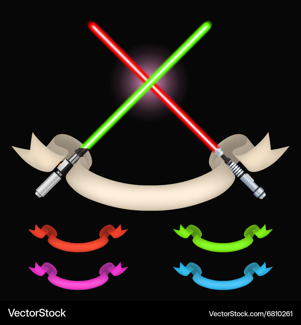 Crossed light swords Royalty Free Vector Image
