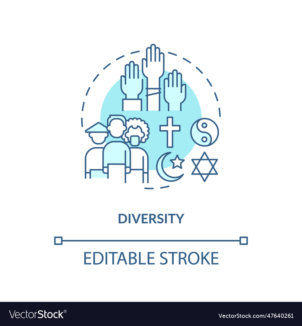 Diversity turquoise concept icon Royalty Free Vector Image