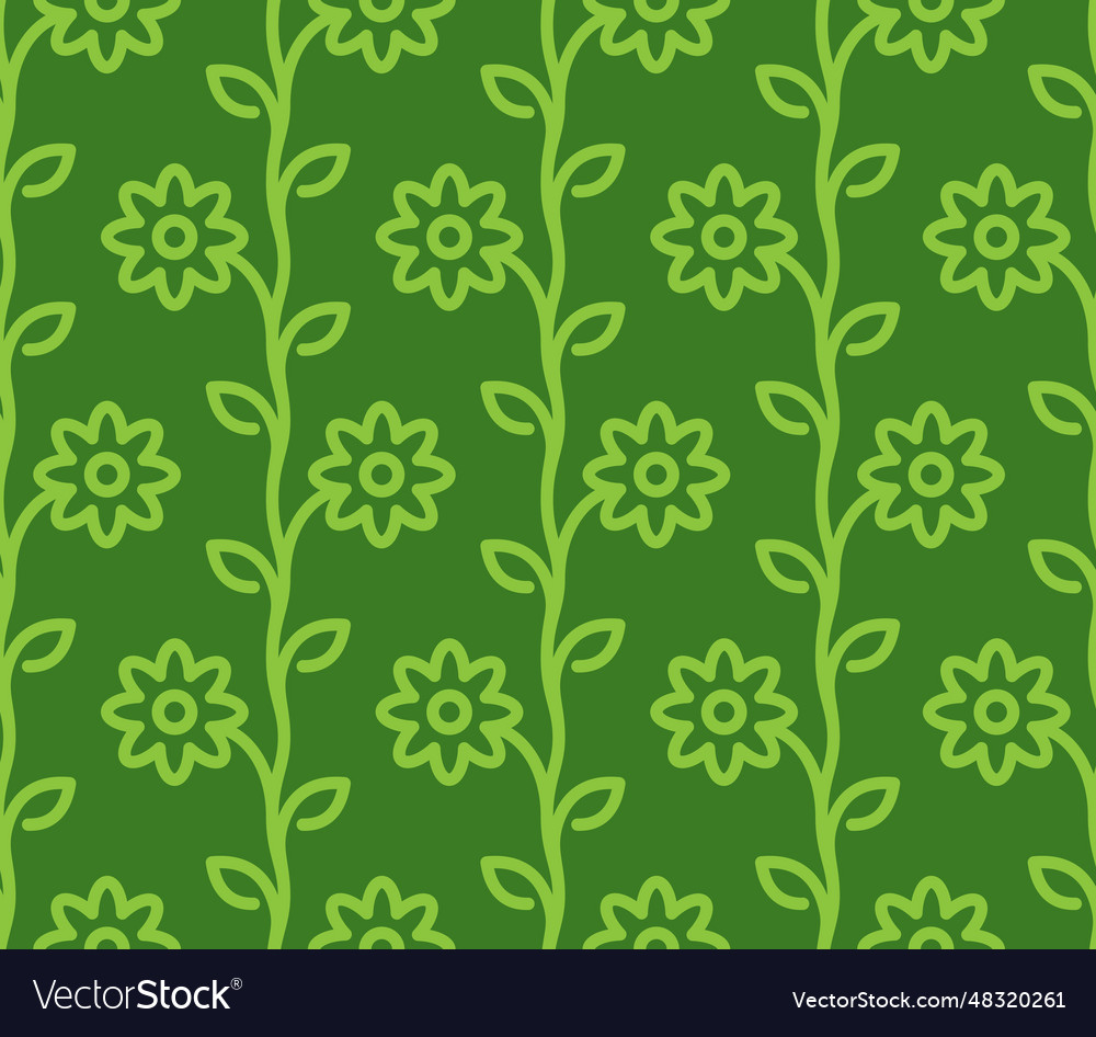 Flat flower seamless pattern Royalty Free Vector Image