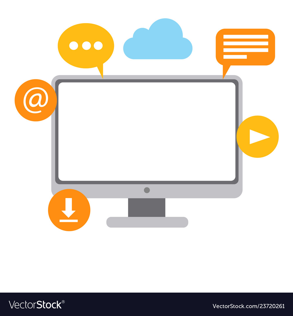 Flat of a computer Royalty Free Vector Image - VectorStock