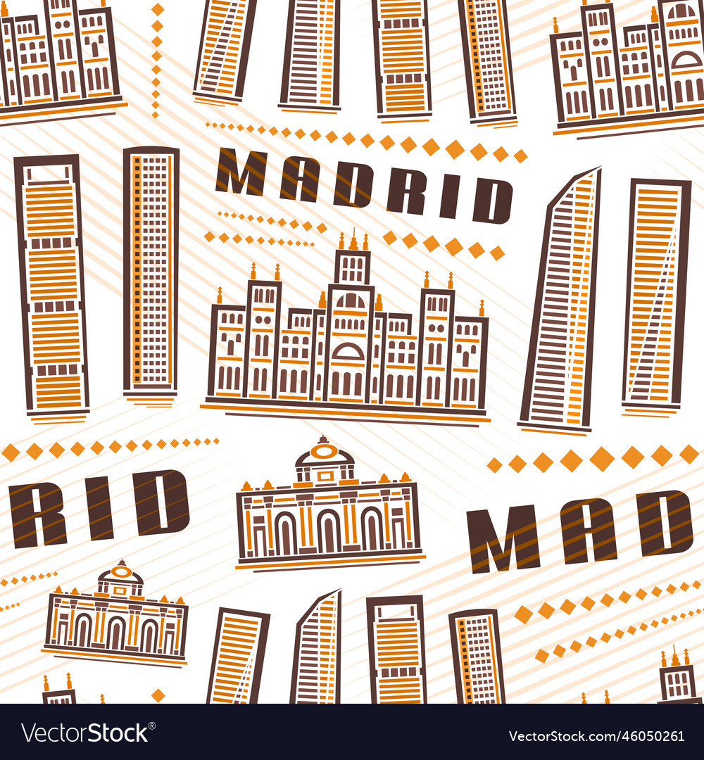 Madrid seamless pattern Royalty Free Vector Image