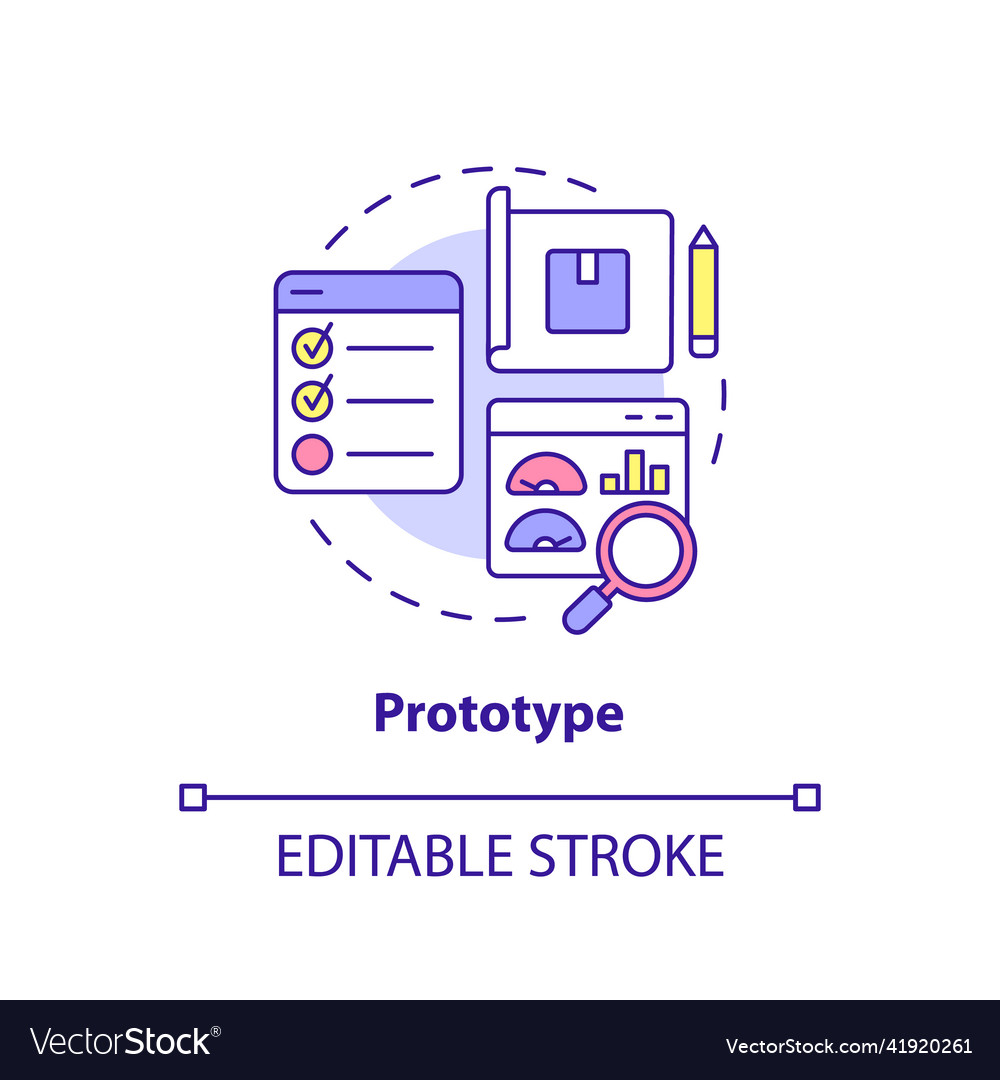Prototype concept icon Royalty Free Vector Image