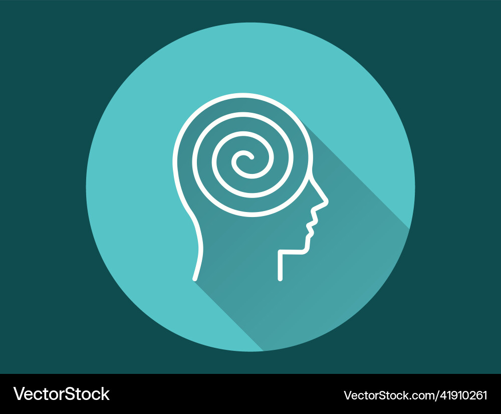 Psychosis icon with long shadow for graphic Vector Image
