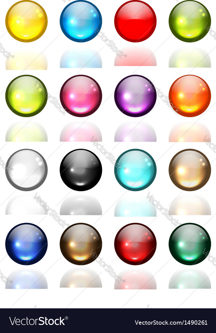 Set of glossy button icons for your design Vector Image