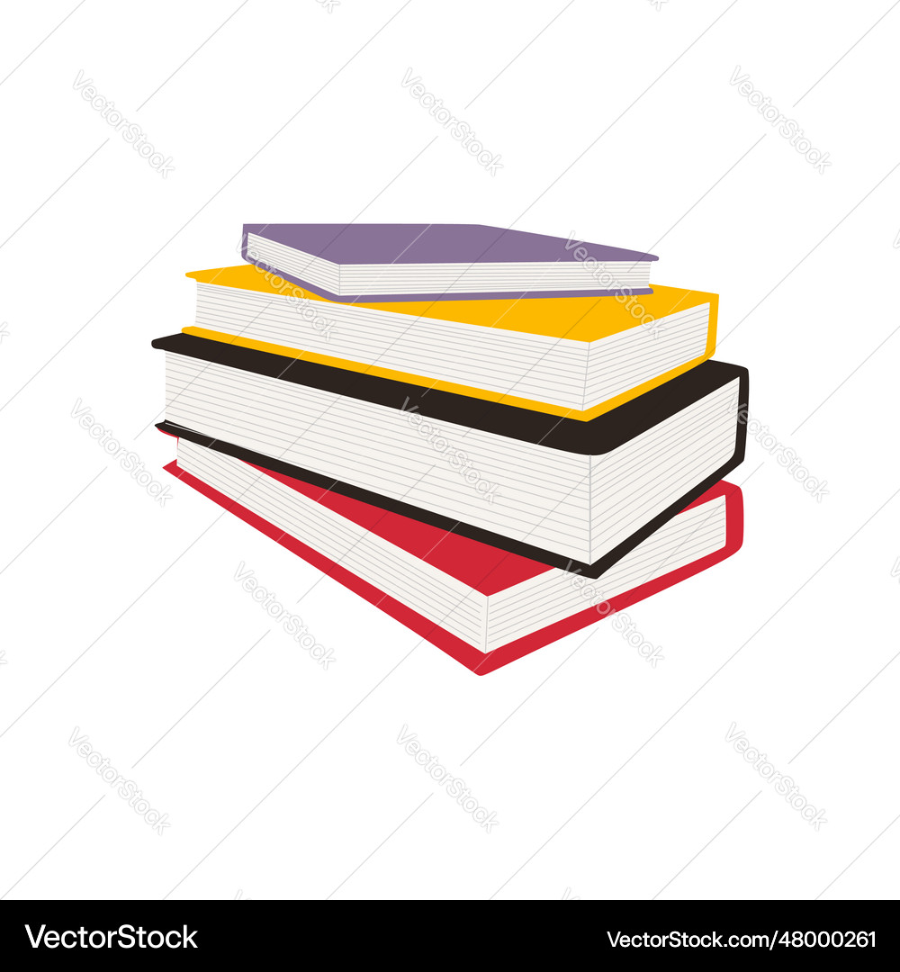 Stack of books colorful flat element for literacy Vector Image