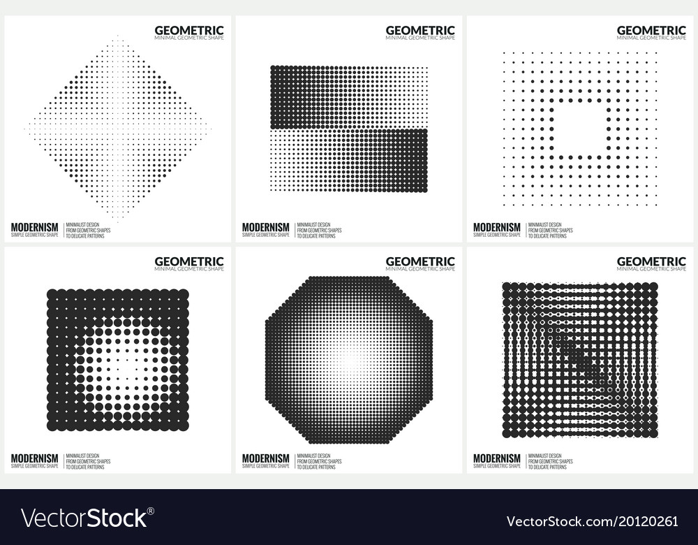 Universal halftone geometric shapes for design Vector Image