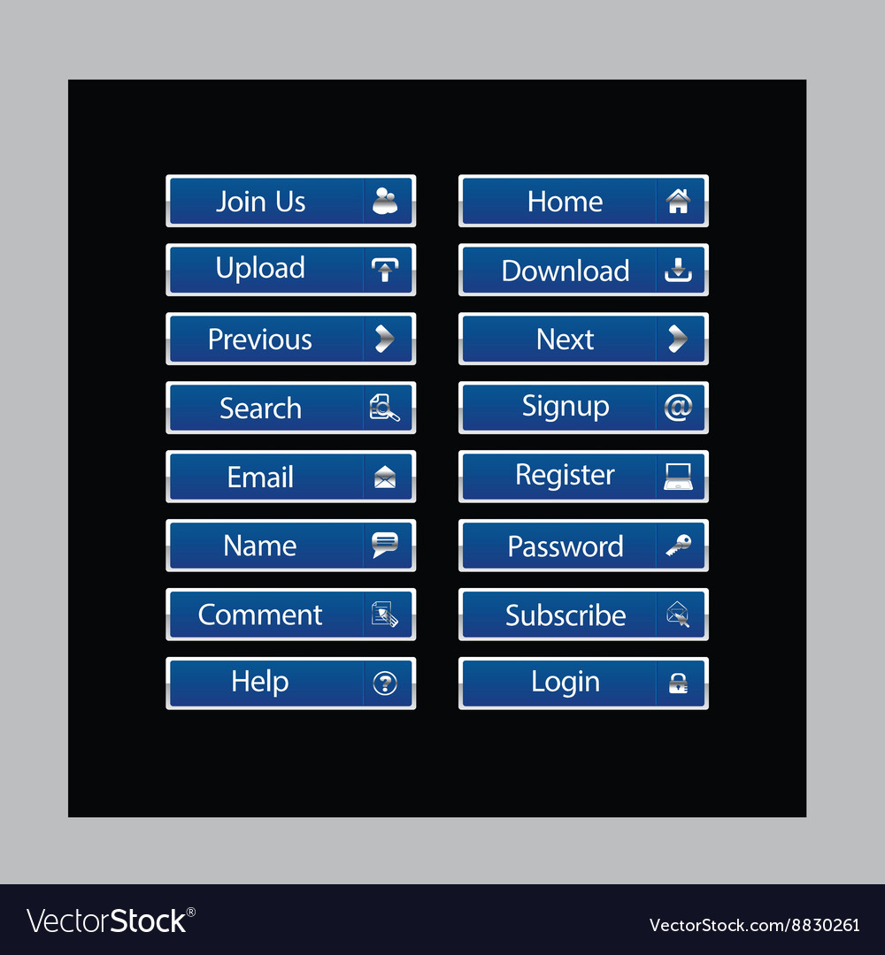 Web button set Royalty Free Vector Image - VectorStock