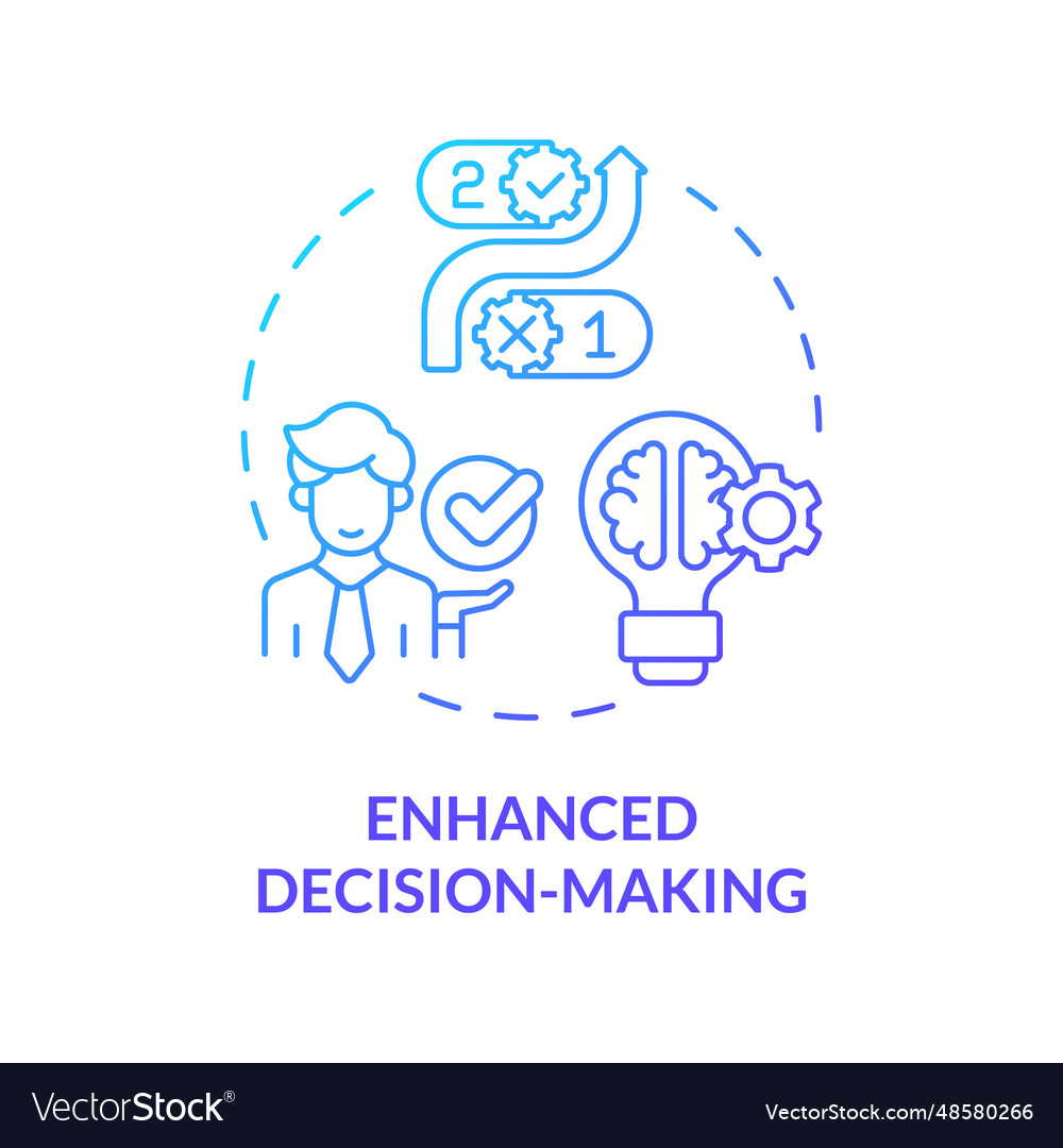 2d gradient line icon enhanced decision making Vector Image