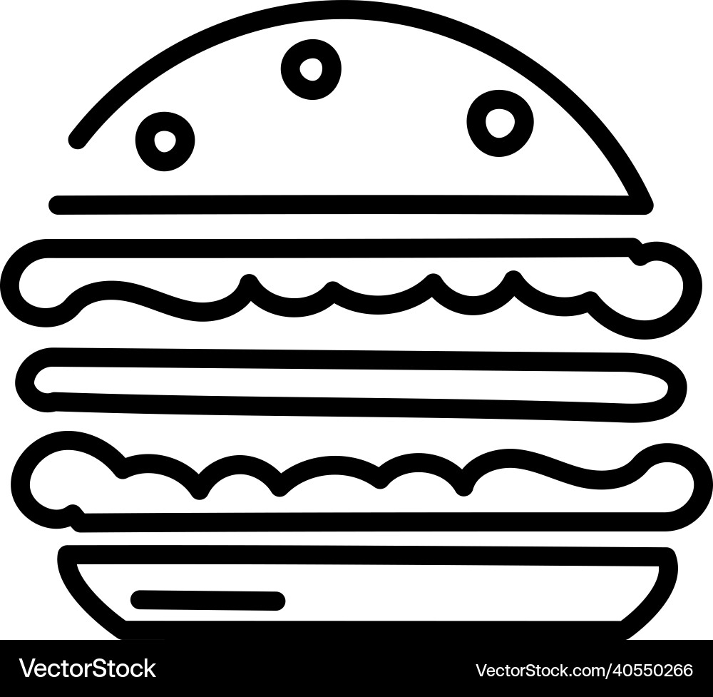 Burger icon fast food art Royalty Free Vector Image