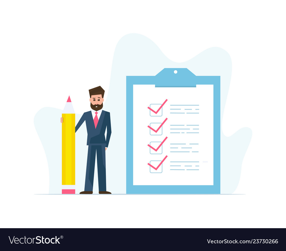 Checklist concept Royalty Free Vector Image - VectorStock
