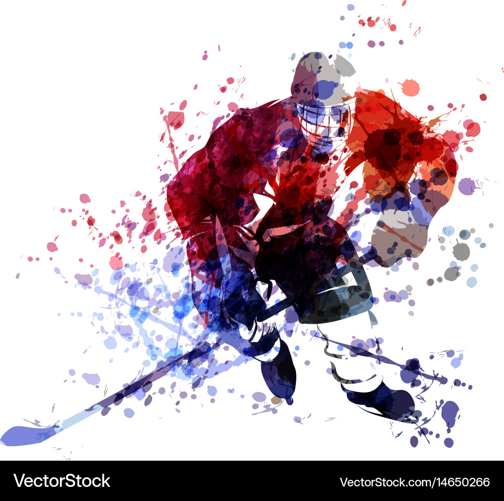 Colorful hockey player Royalty Free Vector Image