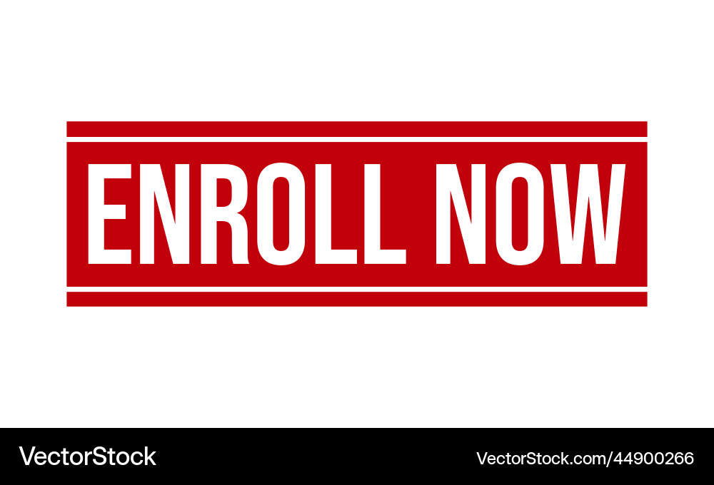 Enroll now rubber stamp now rubber grunge Vector Image