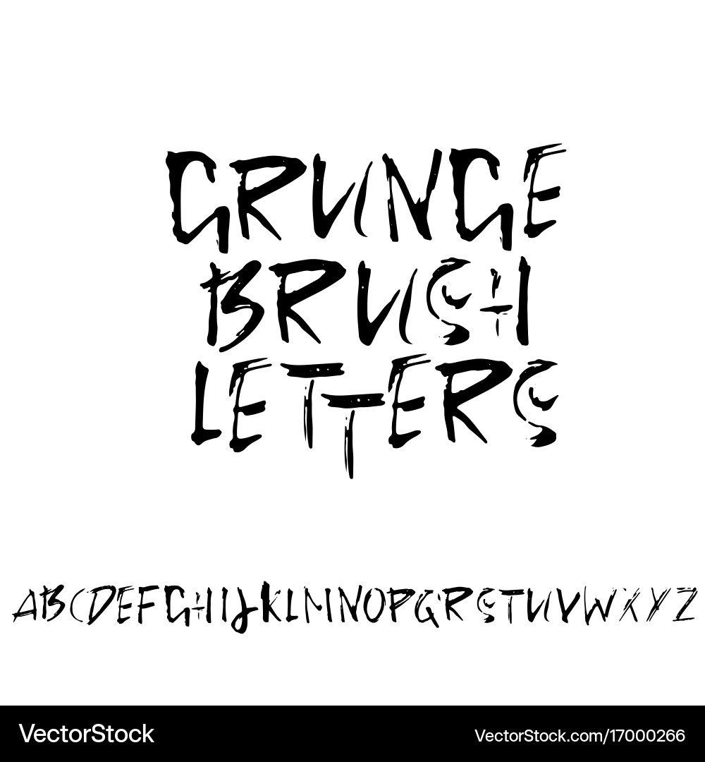 Hand drawn dry brush font modern lettering Vector Image