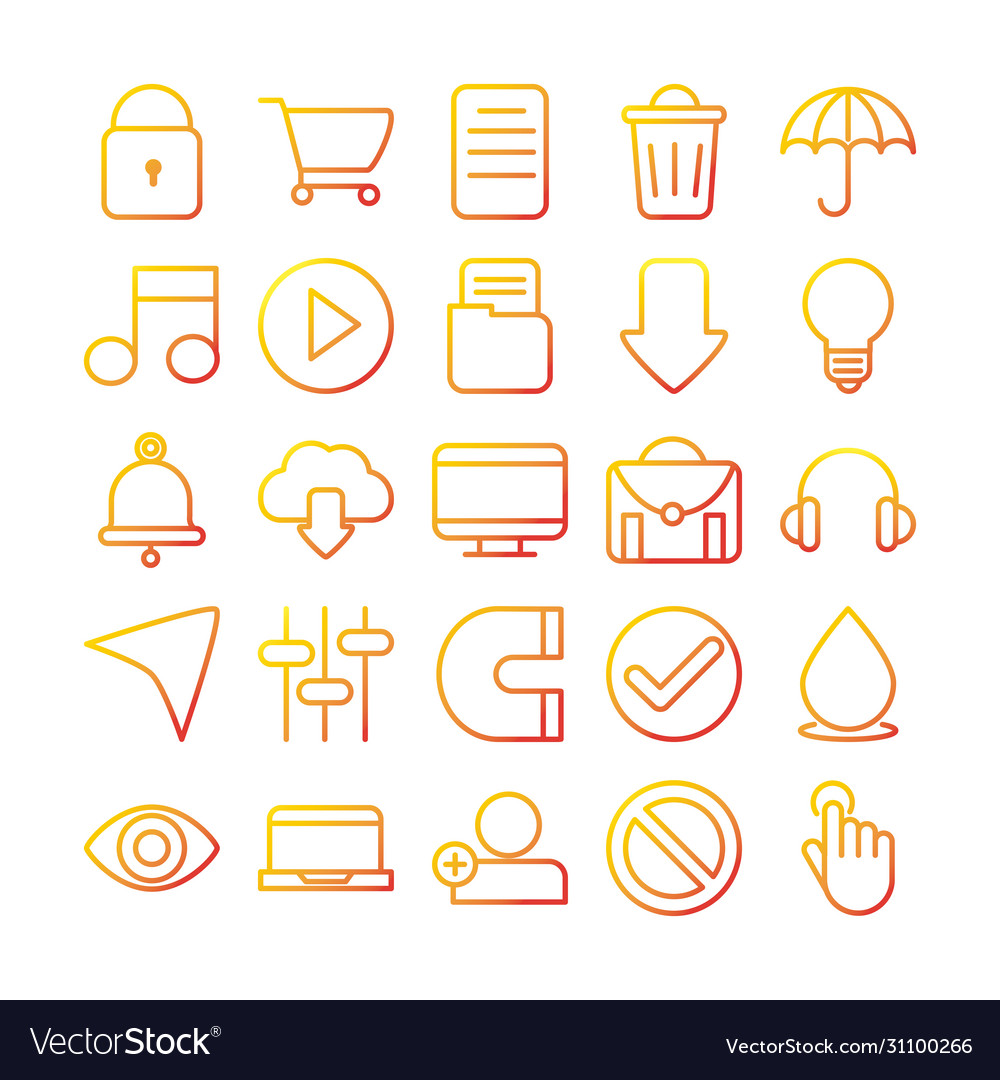 Interface internet web technology digital icons Vector Image