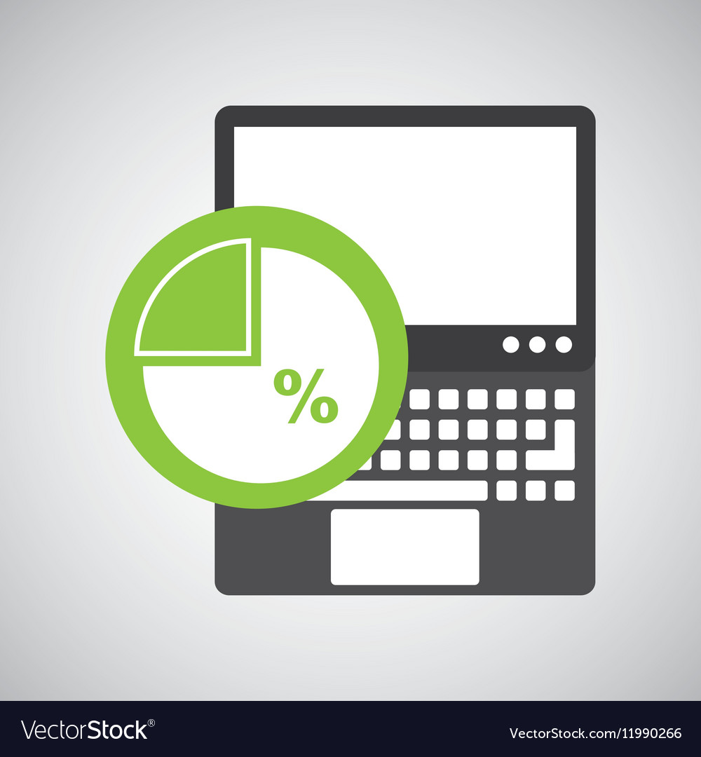 Laptop technology chart graph icon Royalty Free Vector Image