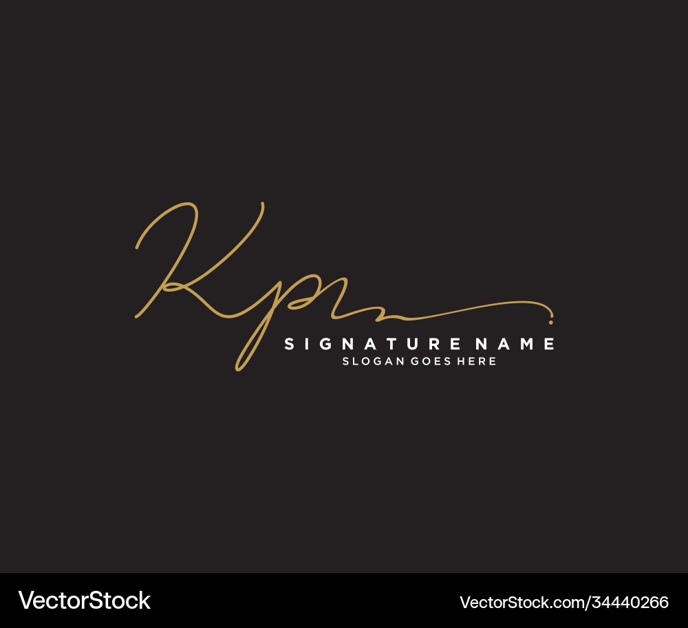 Letter kp signature logo template Royalty Free Vector Image