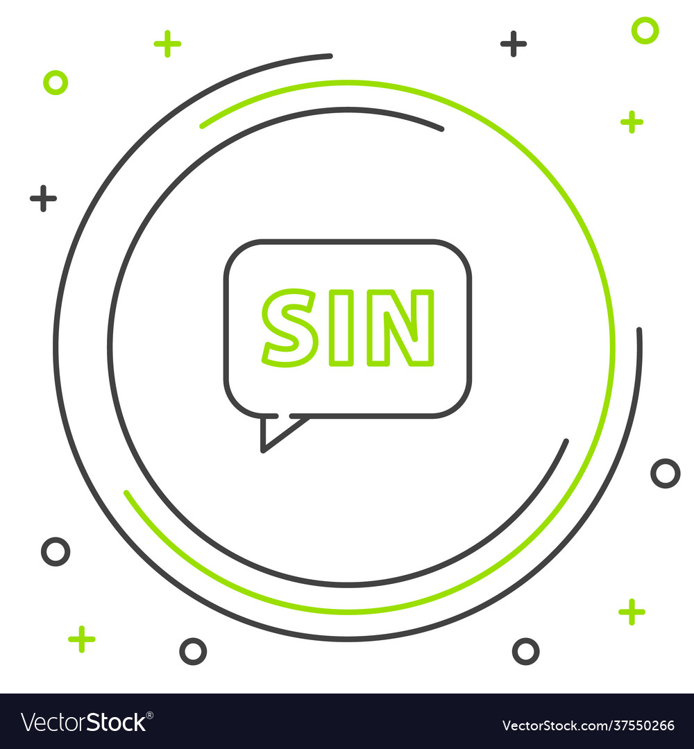 Line mathematics function sine icon isolated Vector Image