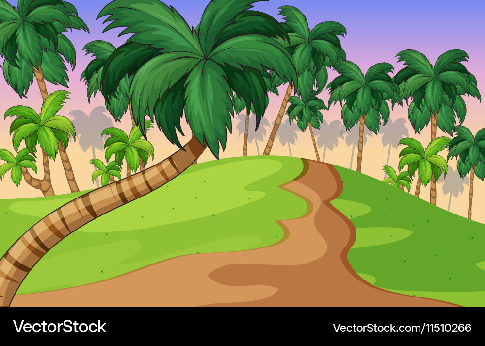 Nature scene with trees on the hills Royalty Free Vector