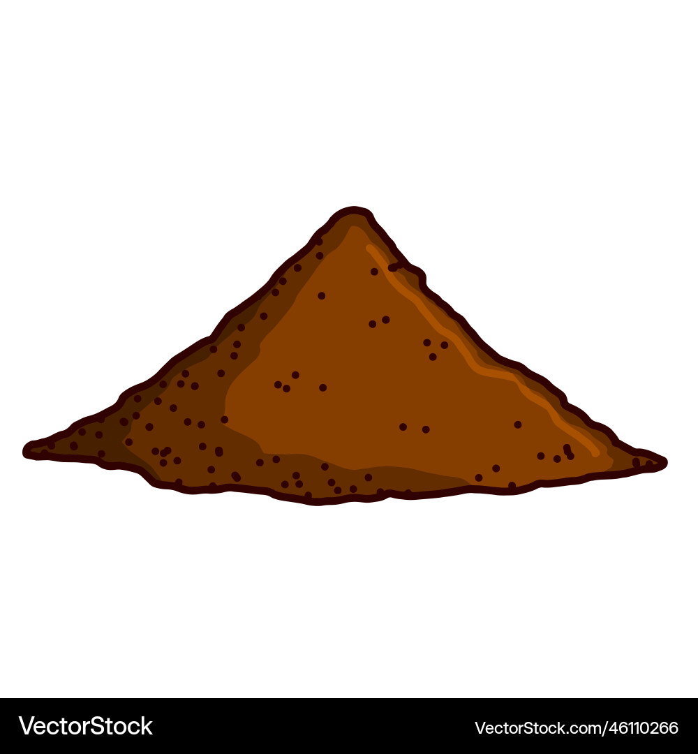Pile of earth brown mound Royalty Free Vector Image