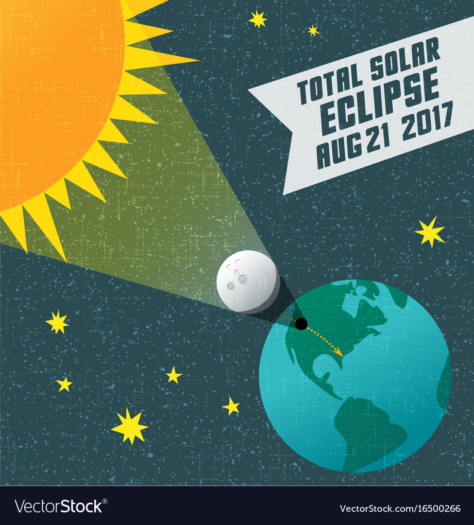 Retro science of the solar eclipse Royalty Free Vector Image
