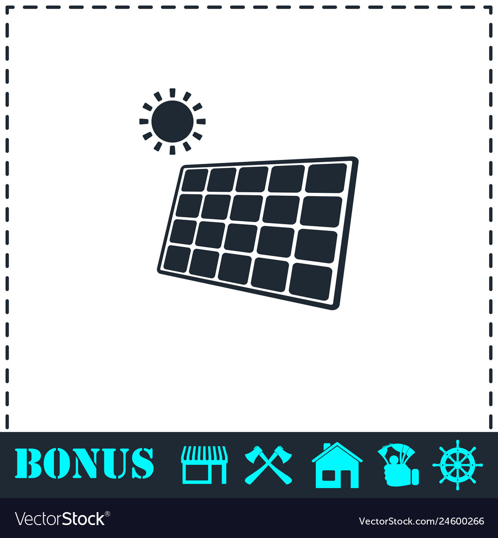Solar panel icon flat Royalty Free Vector Image