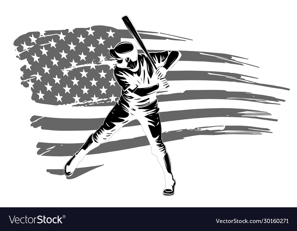 A baseball player hitting Royalty Free Vector Image