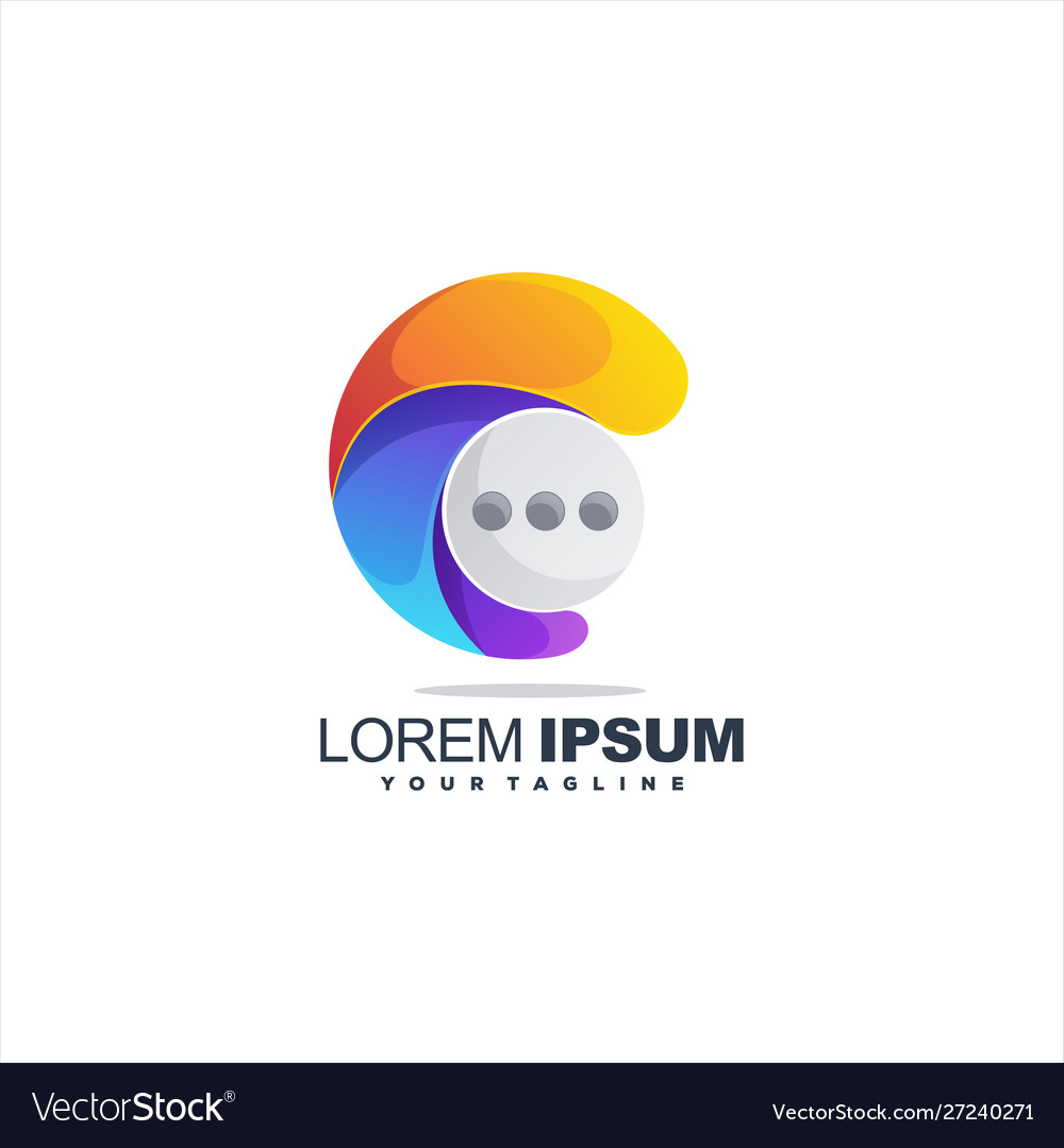 Awesome chat gradient logo design Royalty Free Vector Image