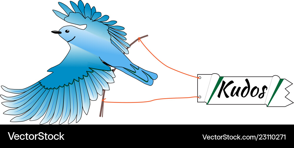 Bird is flying and holding a sign Royalty Free Vector Image