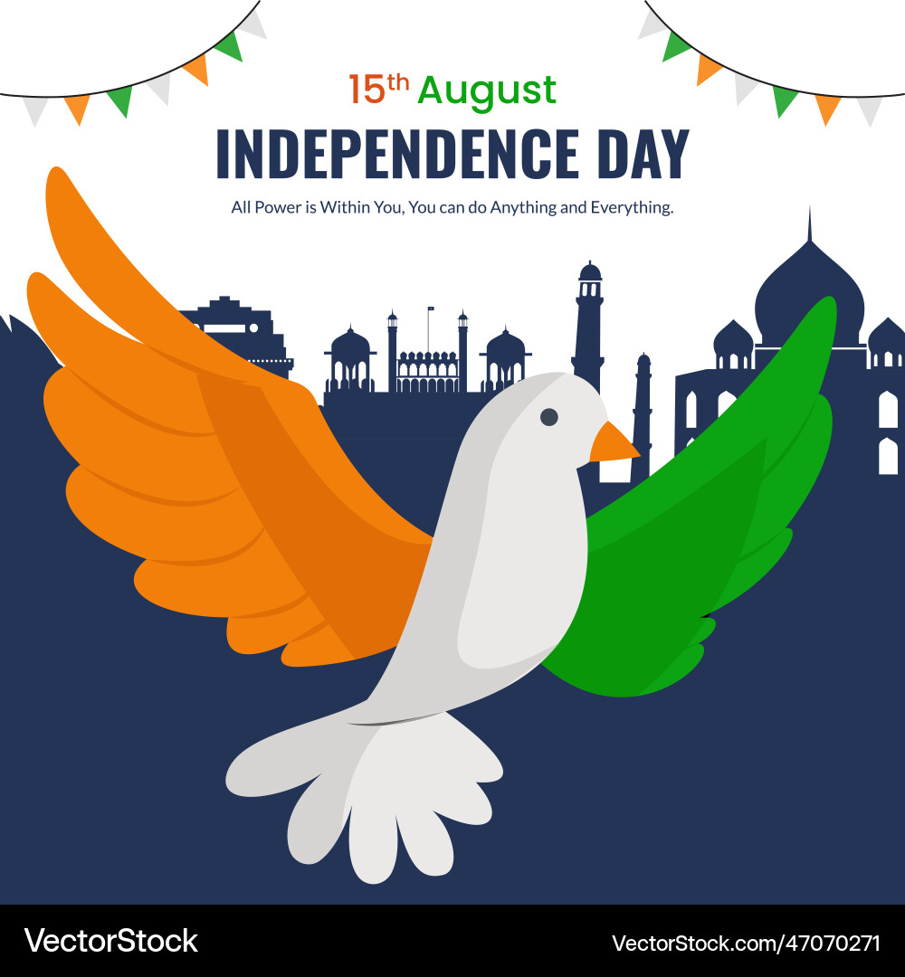 Celebrating 15 august independence day banner Vector Image